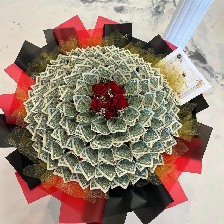 The Luxury Cash Money Flowers Bouquet | 98Flowers | Houston Delivery