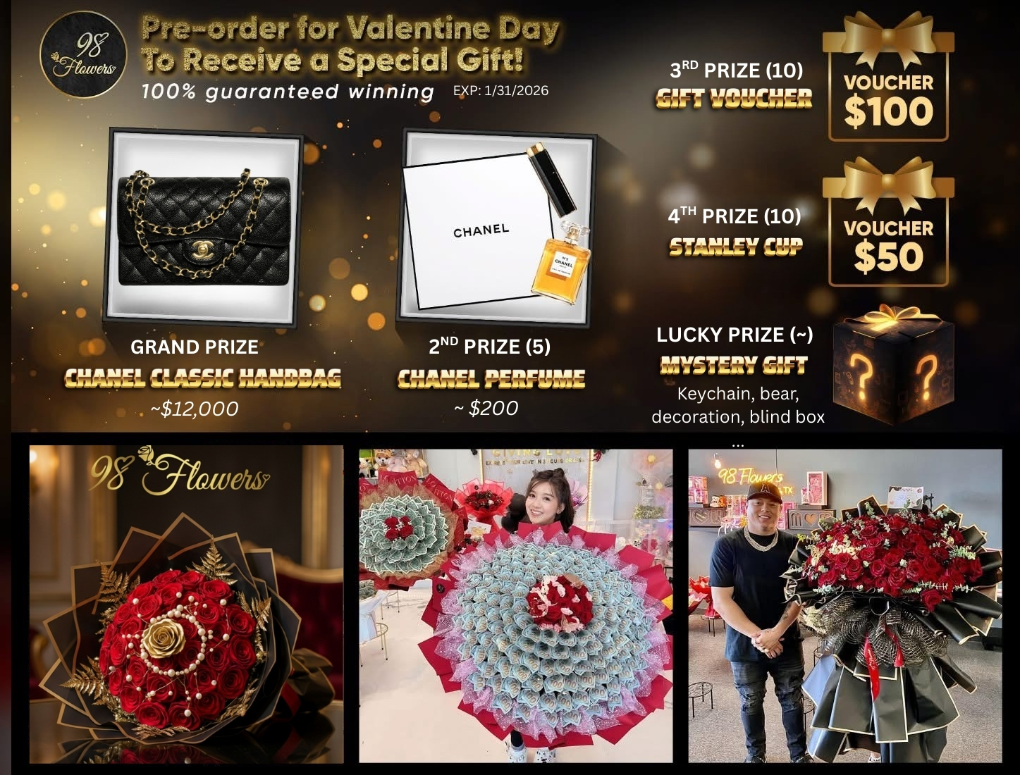 VALENTINE GIVEAWAY PRE-ORDER 2026 | Same Day Flower Delivery Houston TX ...